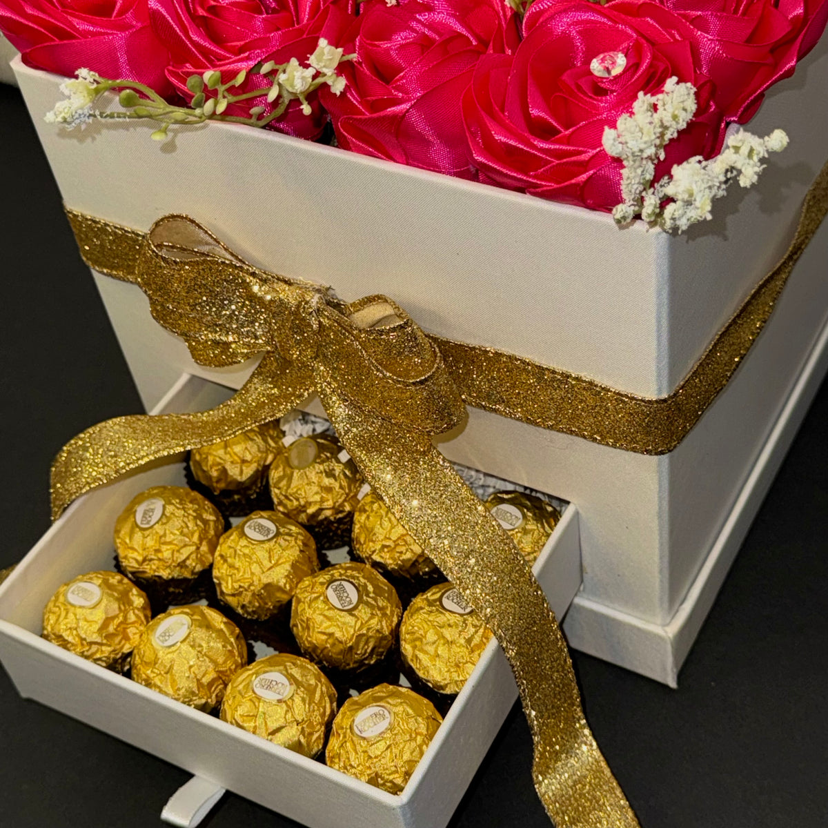 Square Eternal Roses Box with Drawer – Berry Sweet Creations Varieties